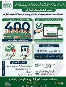 LHV Course Admission 2026 – Punjab District Health Authority
